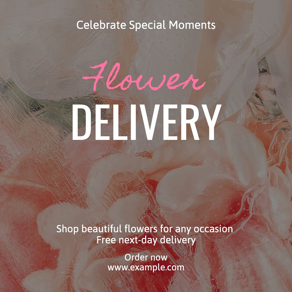 Flower delivery Facebook post template | Premium Editable Template ...