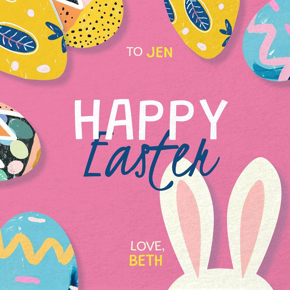Happy Easter Facebook post template | Premium Editable Template - rawpixel