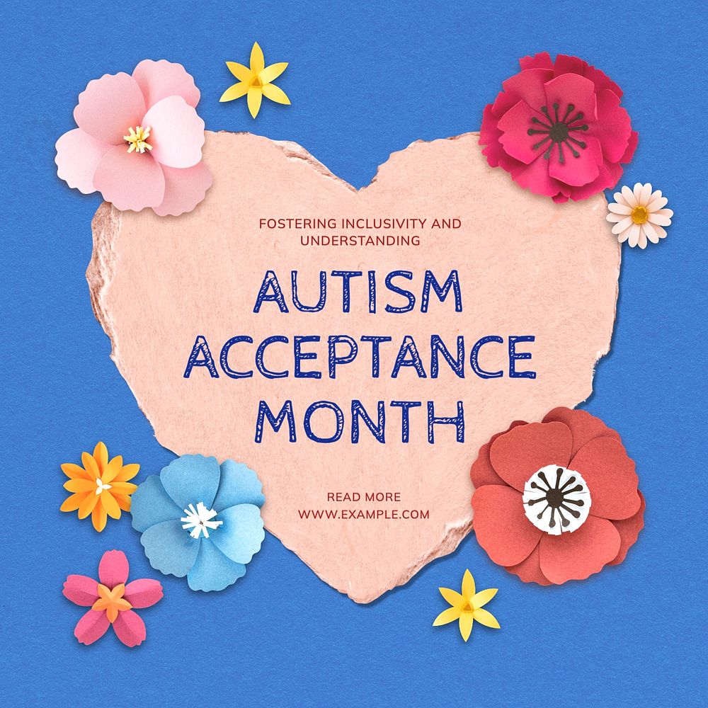 Autism acceptance month Facebook post | Free Editable Template - rawpixel