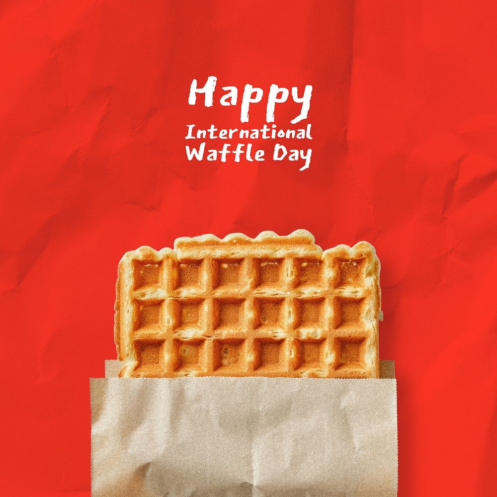 Waffle day Facebook post template | Premium Editable Template - rawpixel