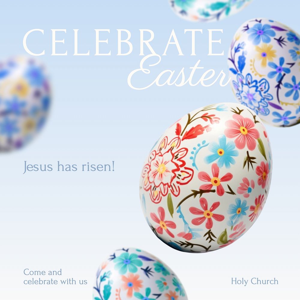 Easter celebration Facebook post template | Premium Editable Template ...