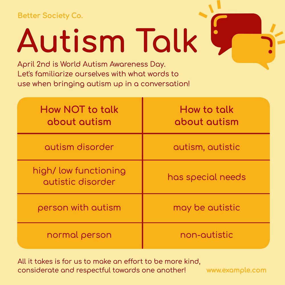 Autism talk Facebook post template | Free Editable Template - rawpixel