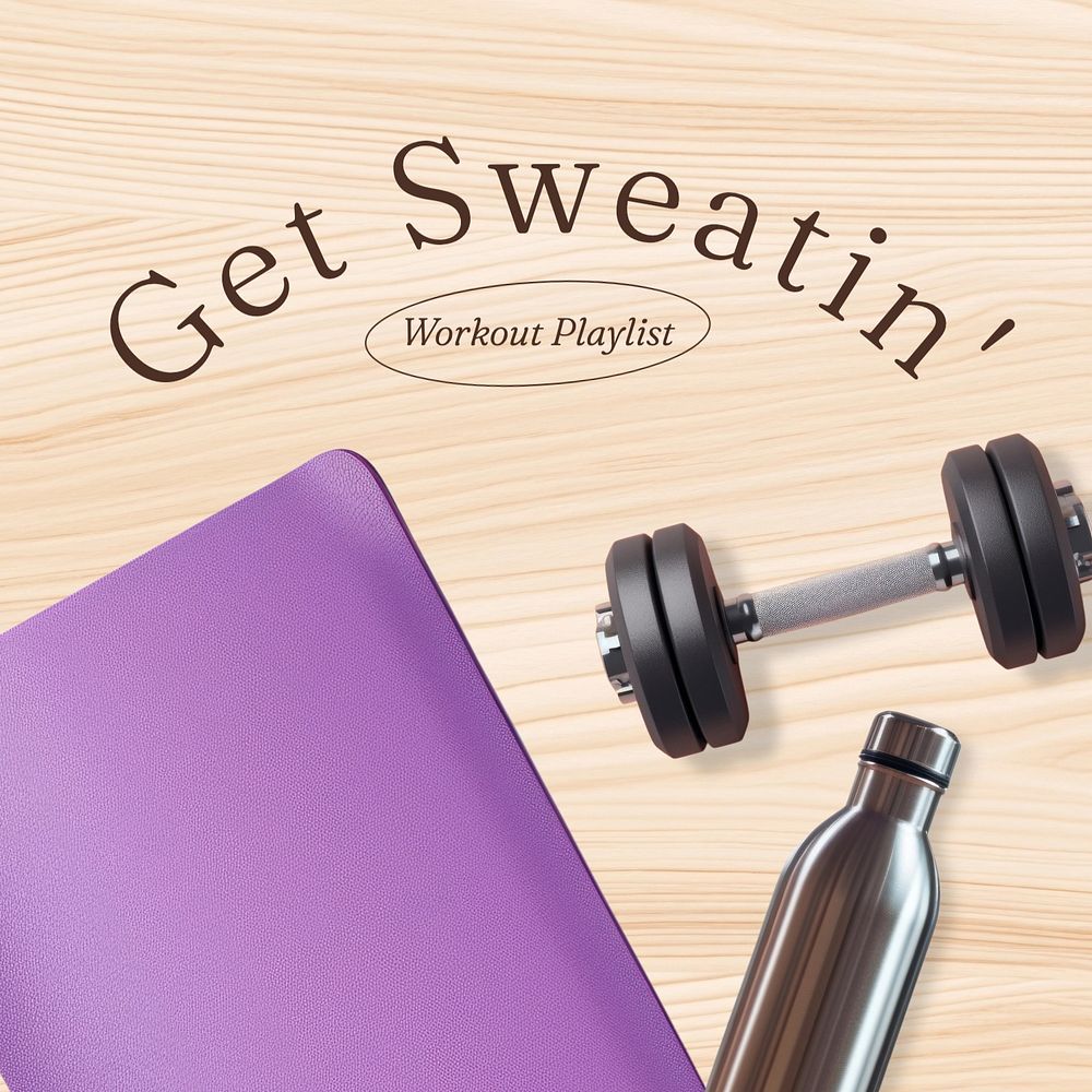 Workout playlist cover template | Premium Editable Template - rawpixel