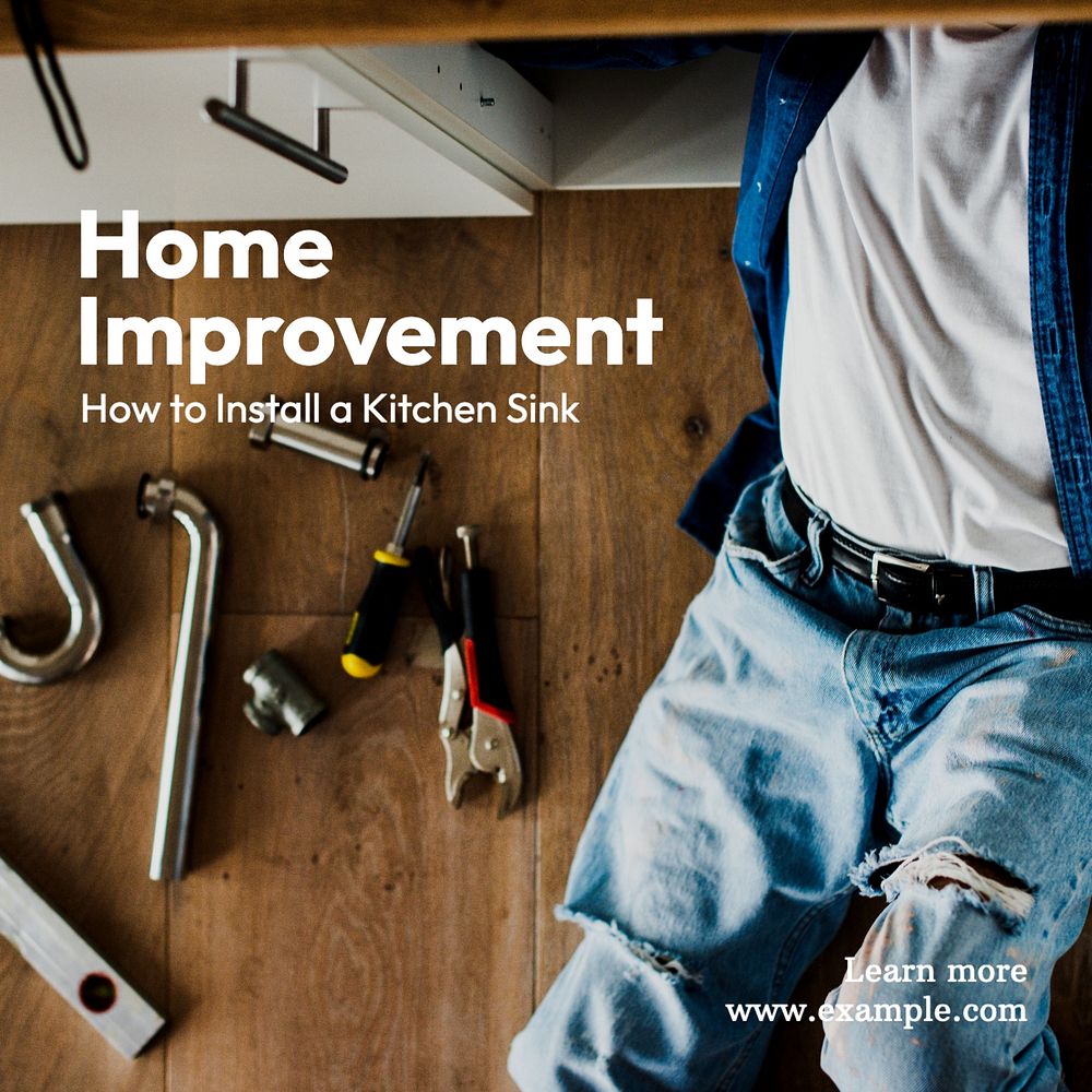 Home improvement Facebook post template | Premium Editable Template ...