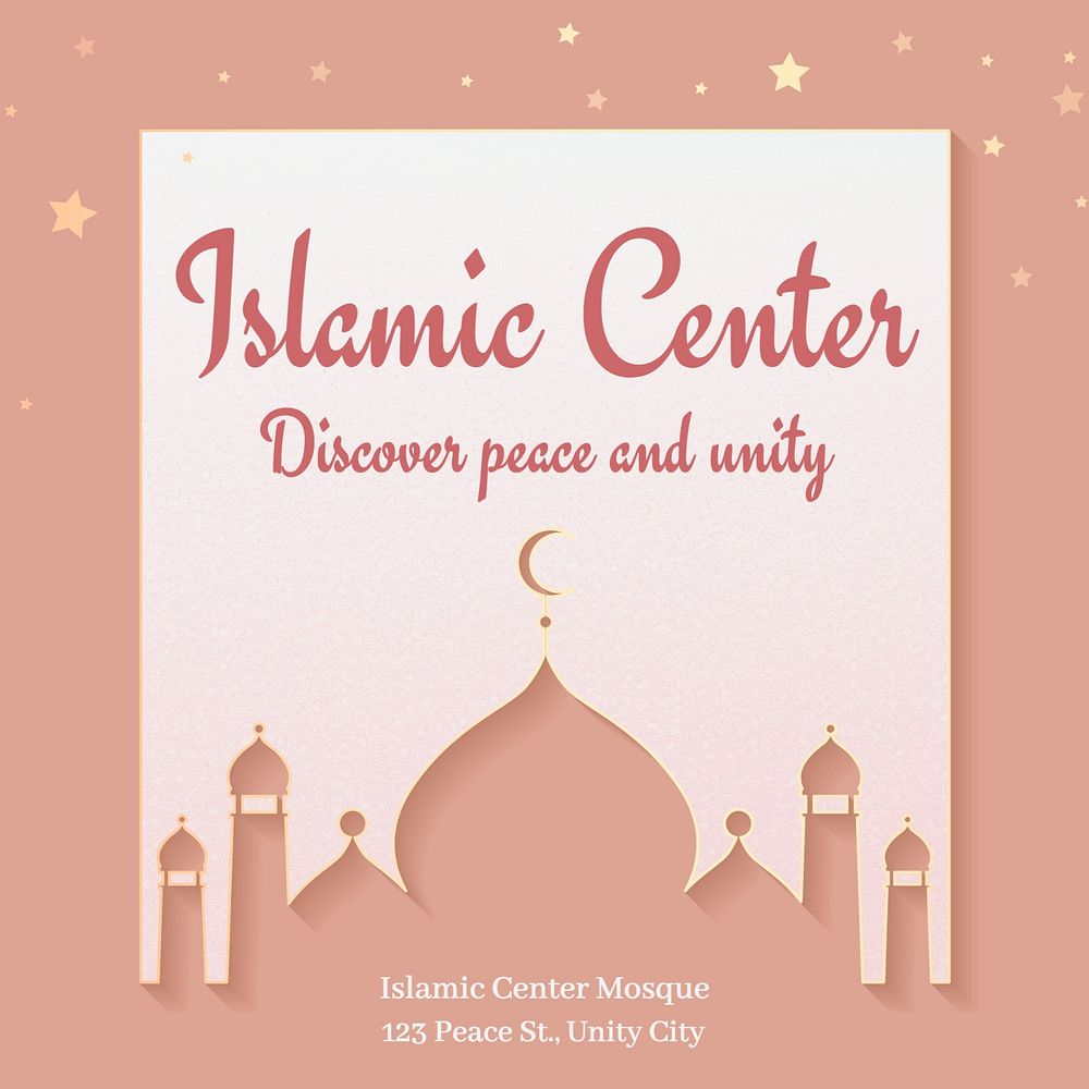 Islamic center Facebook post template | Premium Editable Template ...