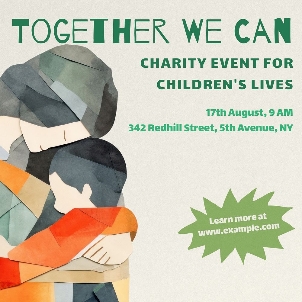 Children's charity Facebook post template | Free Editable Template ...