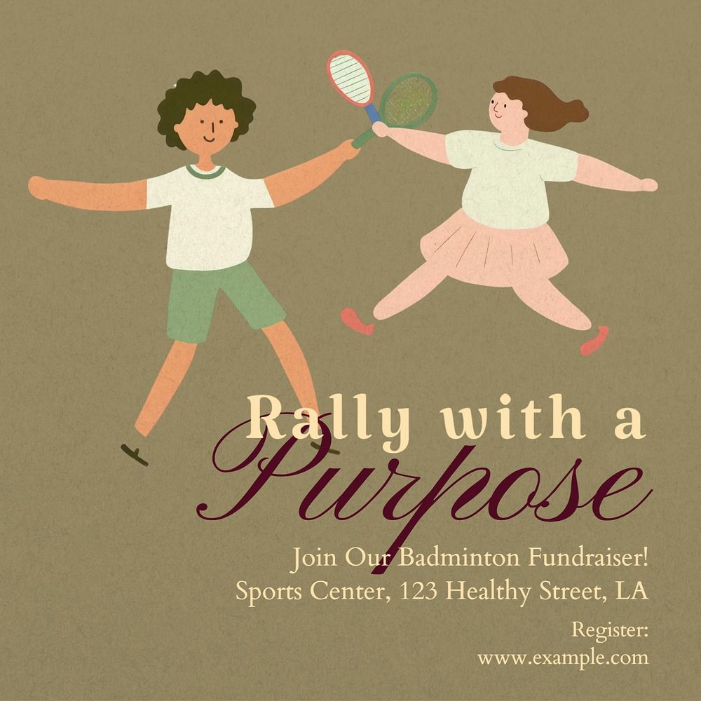 Badminton event Facebook post template | Premium Editable Template ...