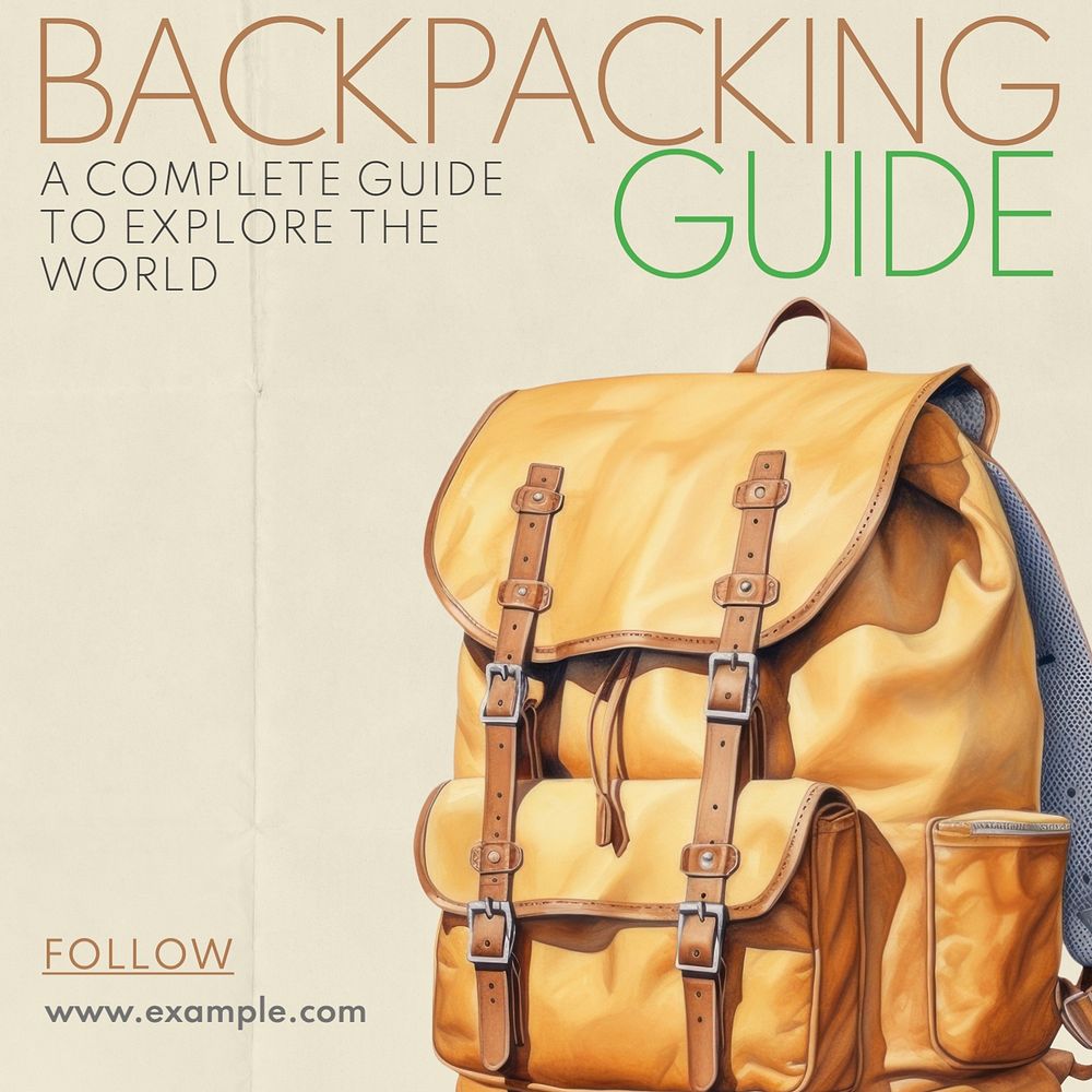 Backpacking guide Facebook post template | Premium Editable Template ...