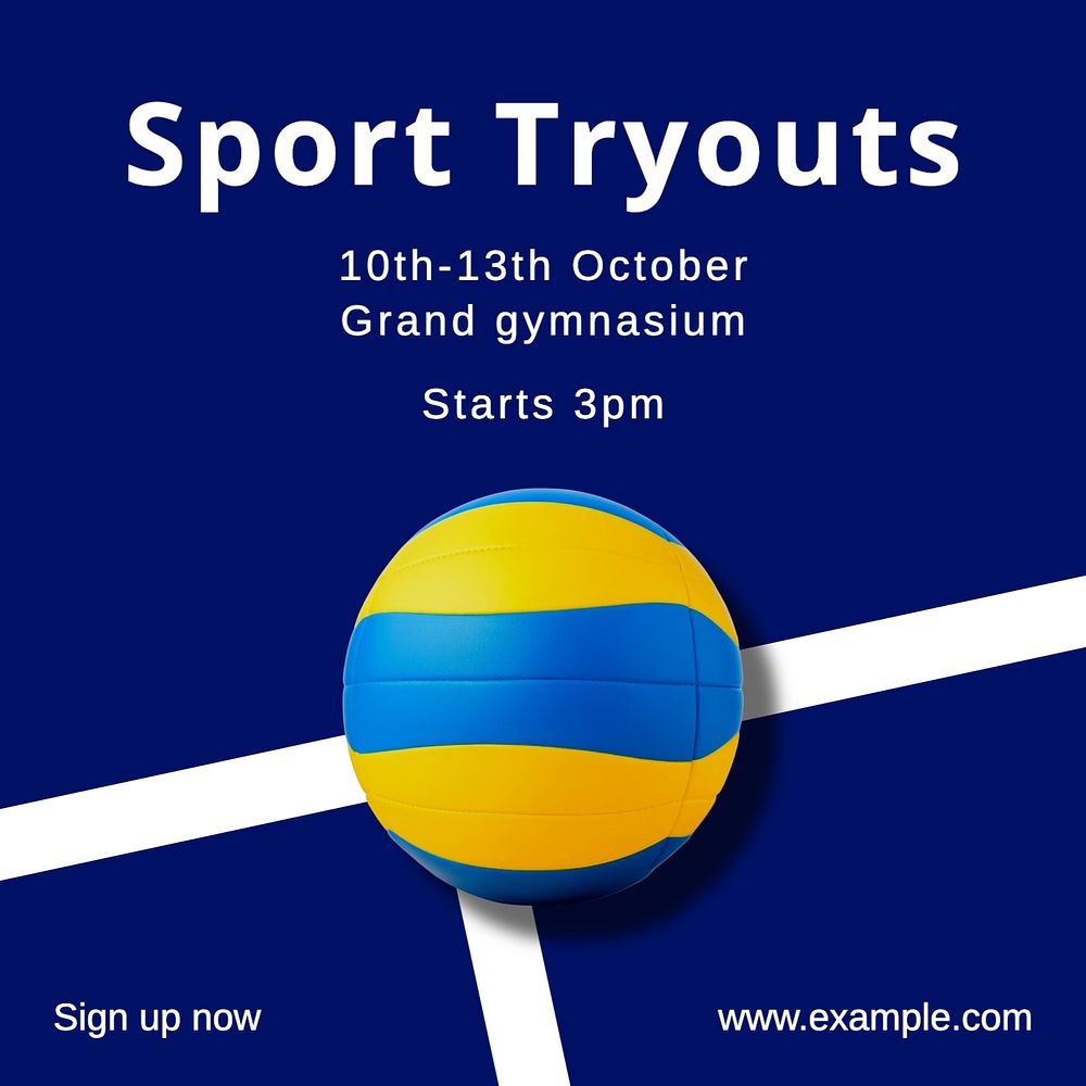Sport tryouts Facebook post template | Premium Editable Template - rawpixel