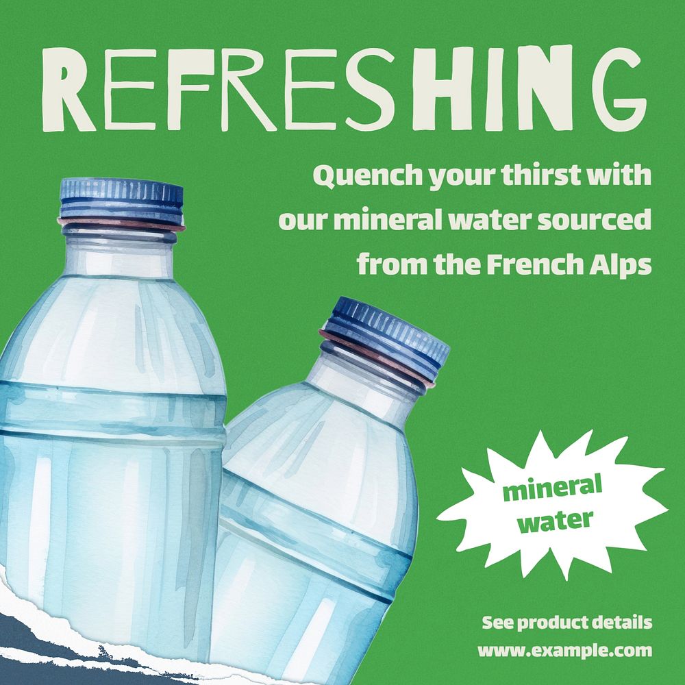 Refreshing water Facebook post template | Premium Editable Template ...