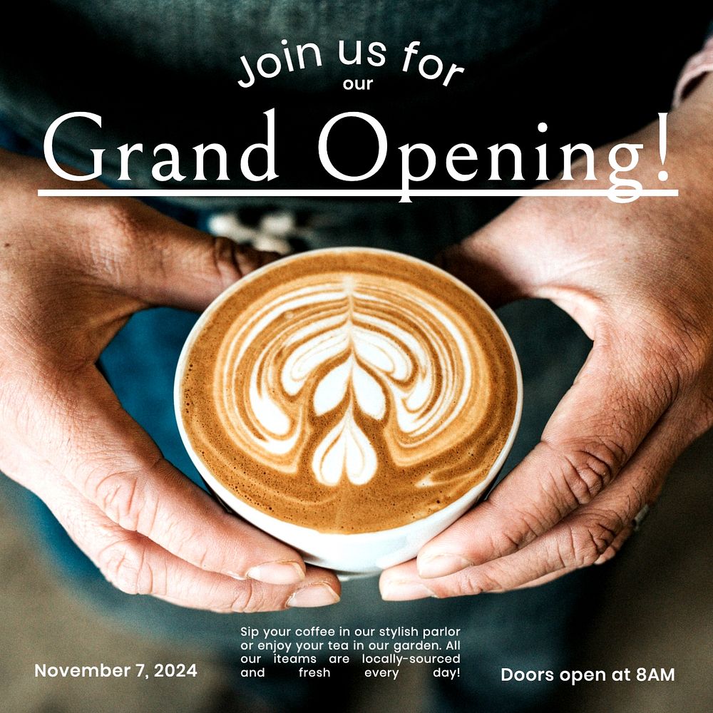 Grand opening Facebook post template | Premium Editable Template - rawpixel