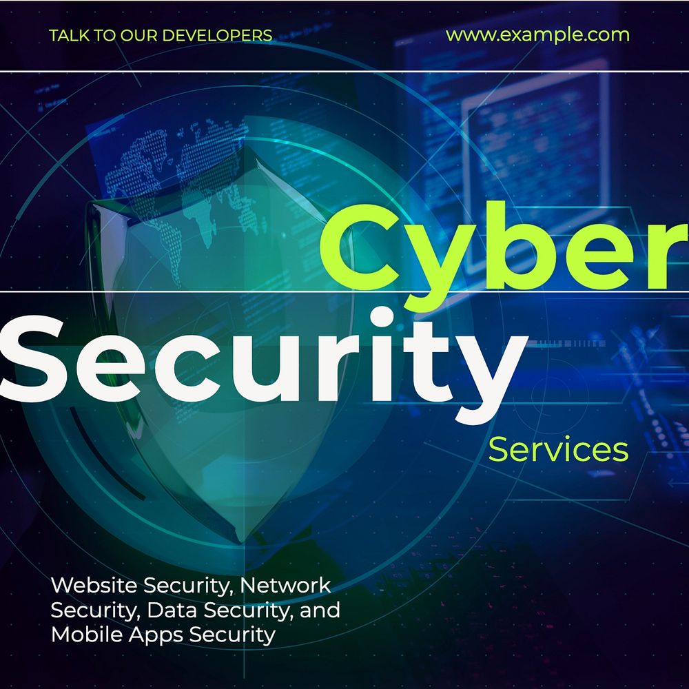 Cyber security Instagram post template | Premium Editable Template ...
