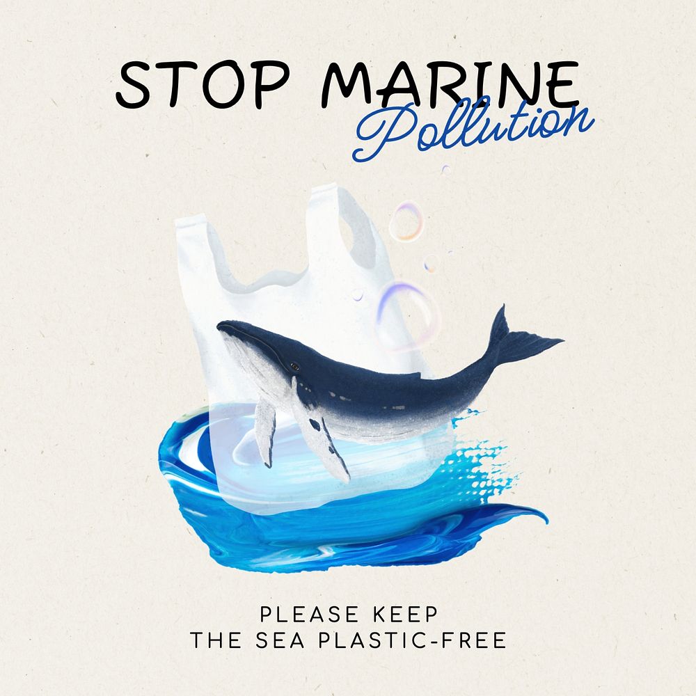 Ocean campaign Facebook post template | Free Editable Template - rawpixel