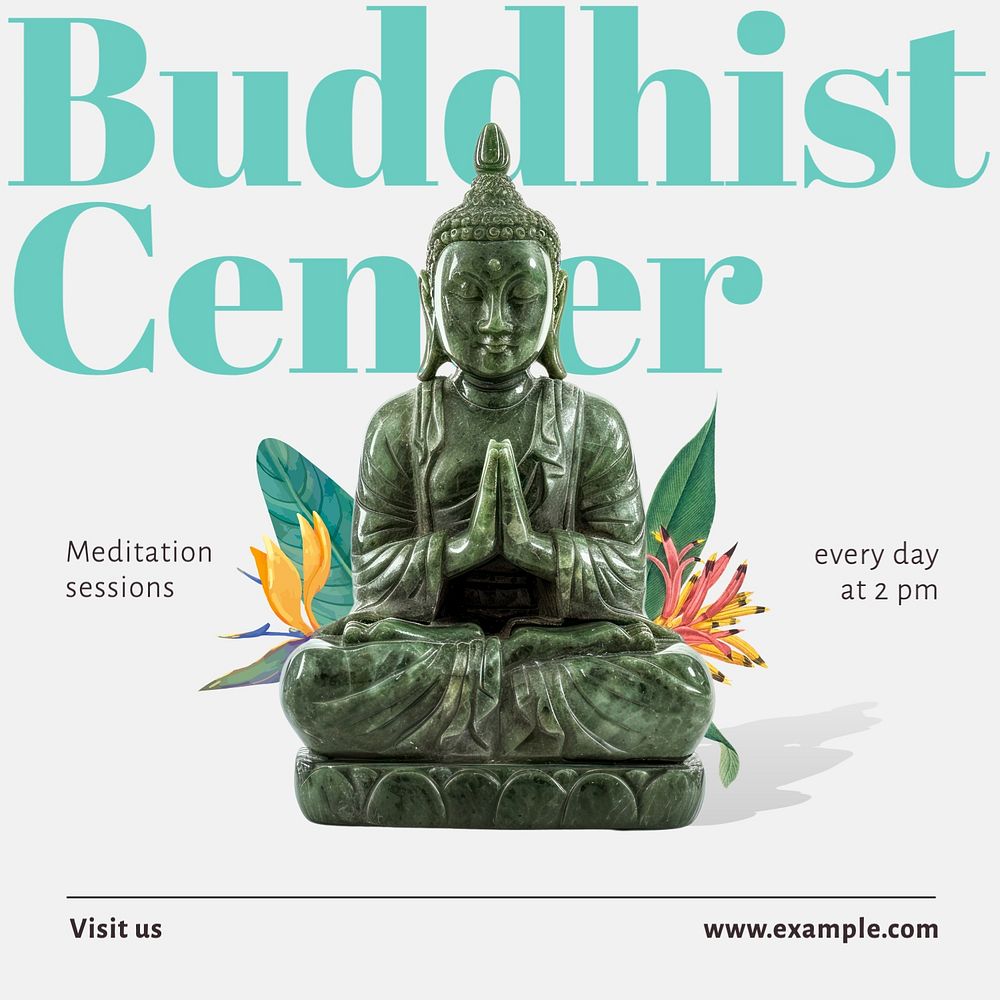 Buddhist center Facebook post template | Premium Editable Template ...