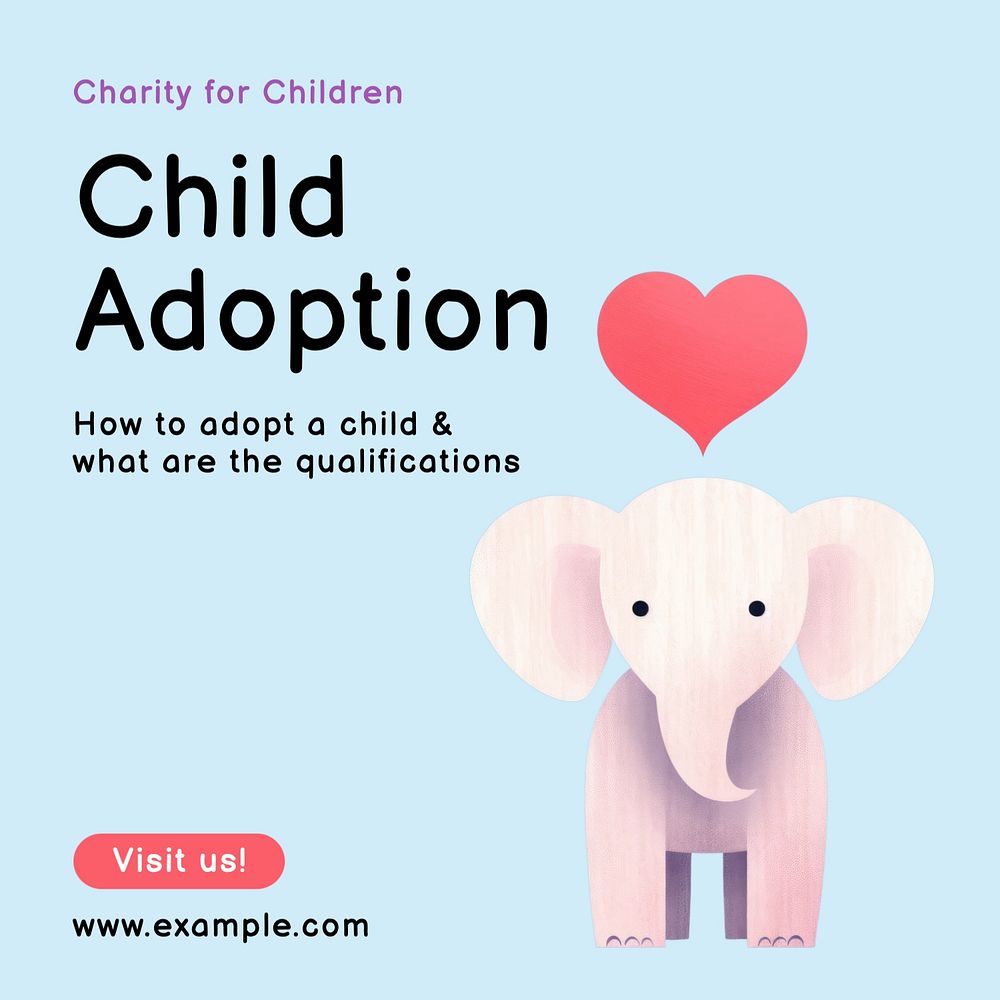 Child adoption Instagram post template | Free Editable Template - rawpixel