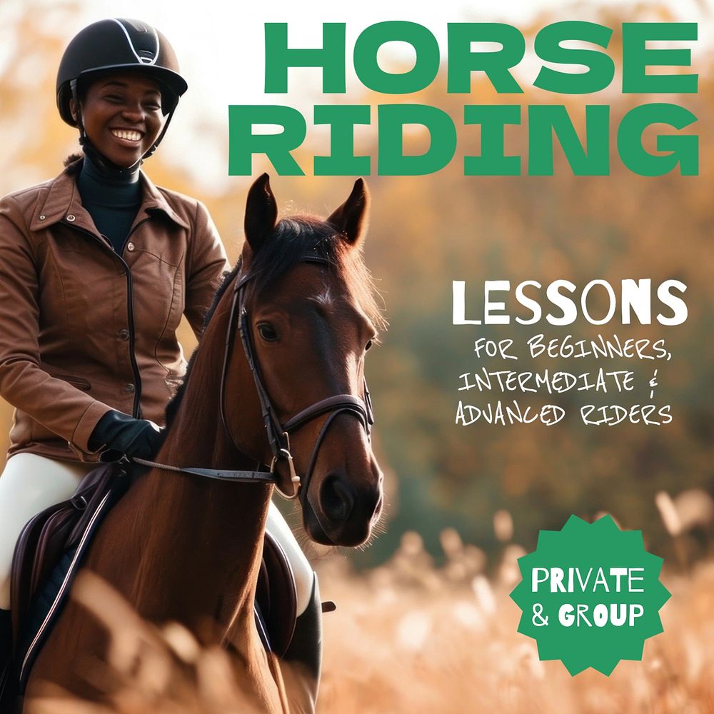 Horse riding Facebook post template | Premium Editable Template - rawpixel