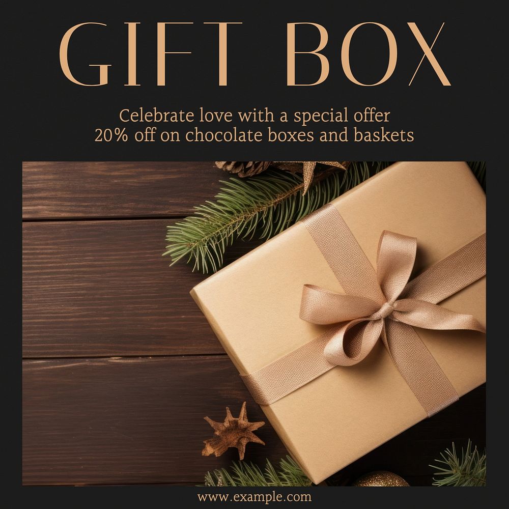 Gift box Instagram post template | Premium Editable Template - rawpixel