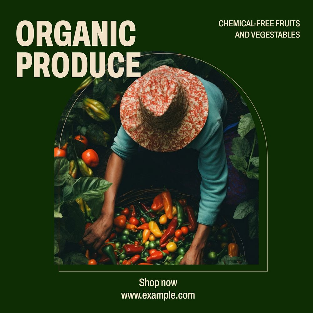 Organic produce Instagram post template | Premium Editable Template ...