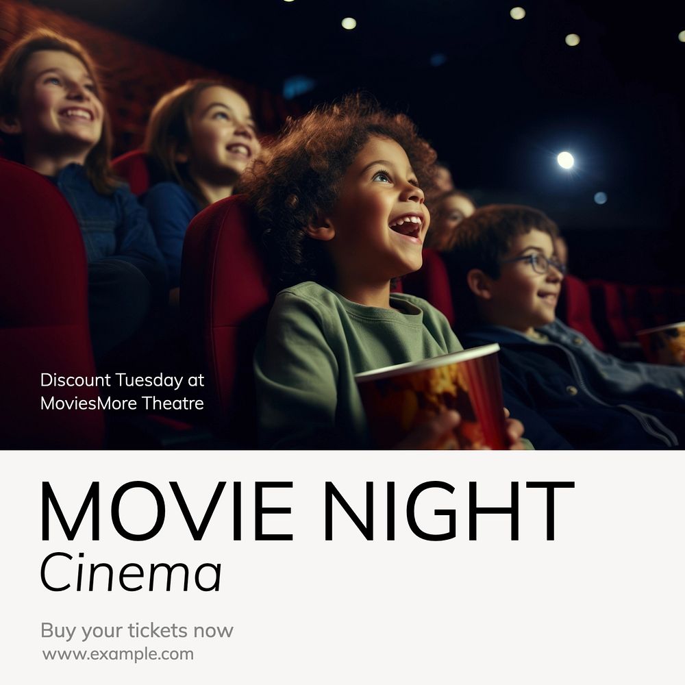 Movie night Facebook post template | Premium Editable Template - rawpixel