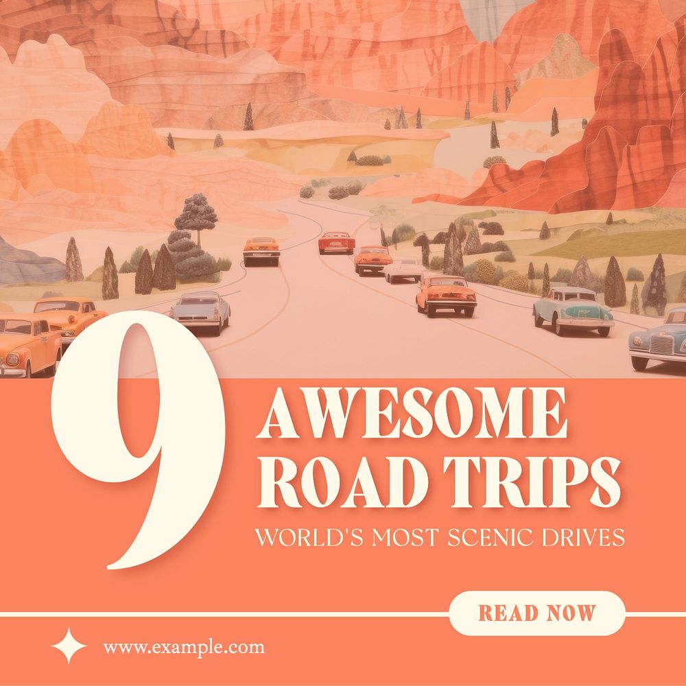 Awesome road trip Instagram post | Premium Editable Template - rawpixel