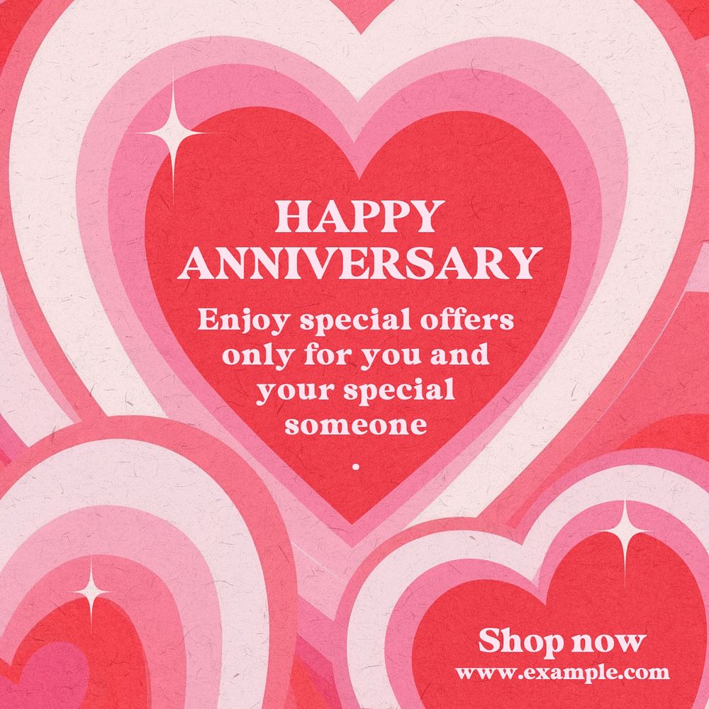 Happy anniversary Instagram post template | Premium Editable Template ...