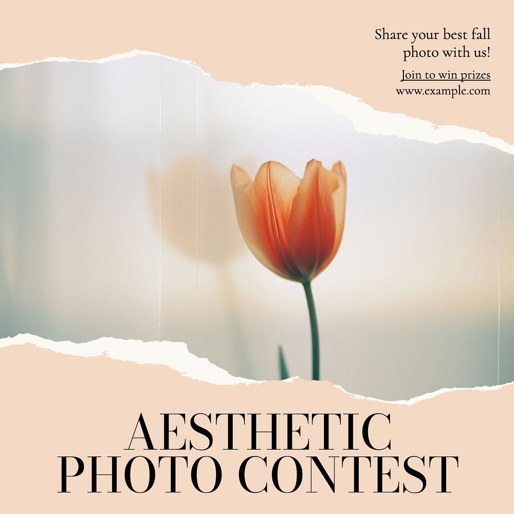 Aesthetic photo contest Facebook post | Premium Editable Template ...