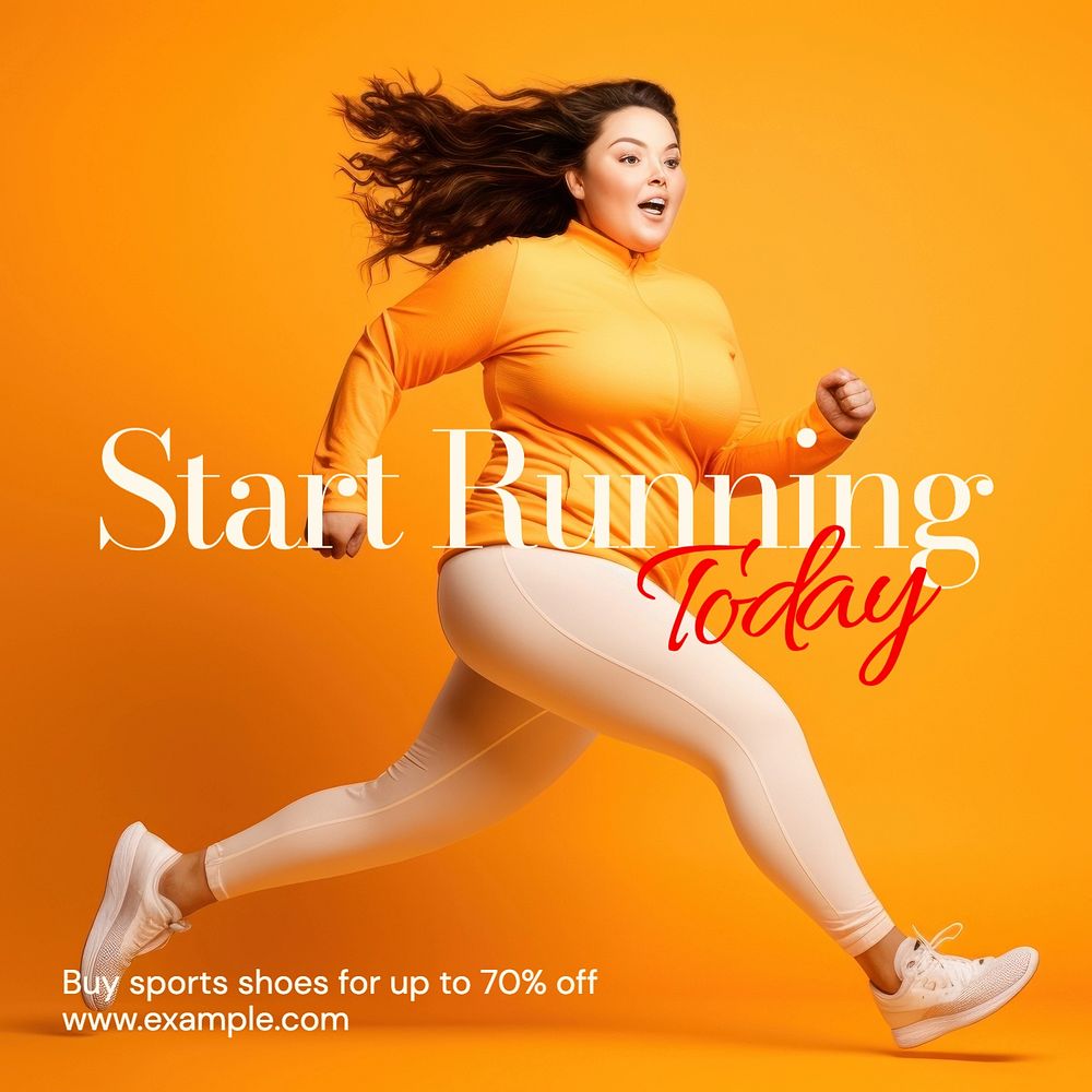 Start running today Instagram post | Premium Editable Template - rawpixel