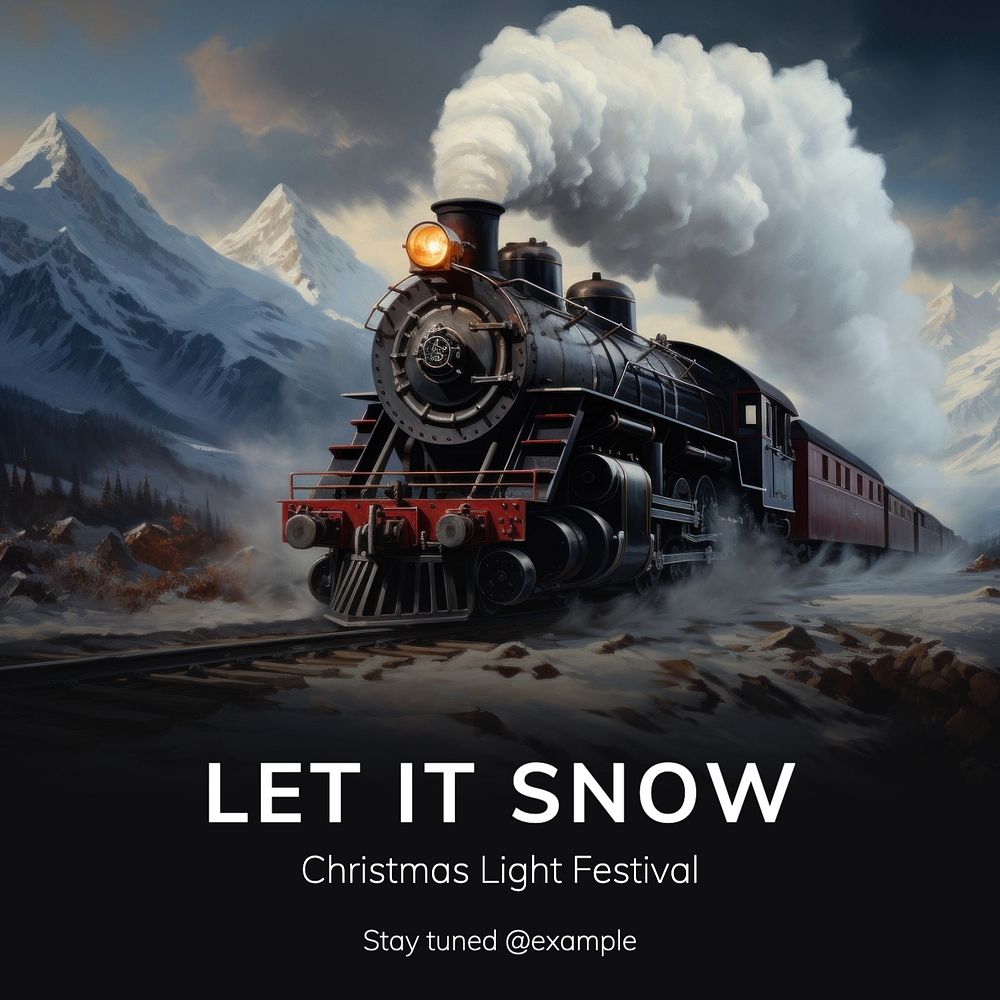 Let is snow Instagram post | Premium Editable Template - rawpixel