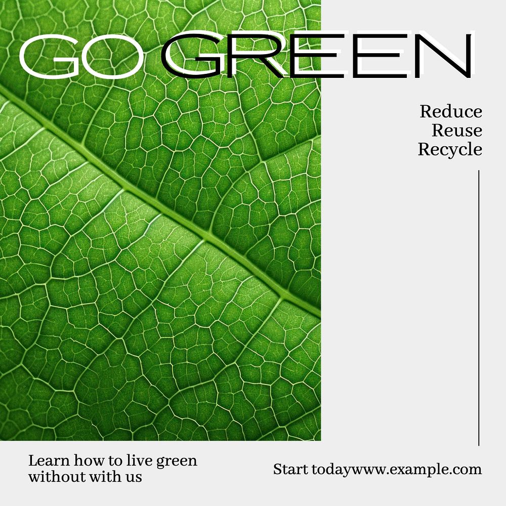 Go green Instagram post template | Premium Editable Template - rawpixel