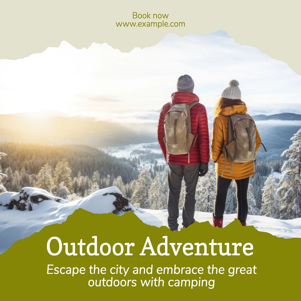 Outdoor adventure Instagram post template | Premium Editable Template ...