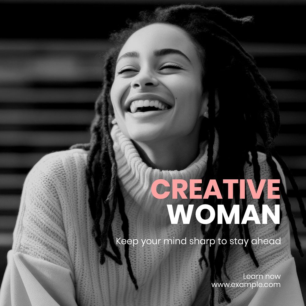 Creative woman Instagram post template | Premium Editable Template ...
