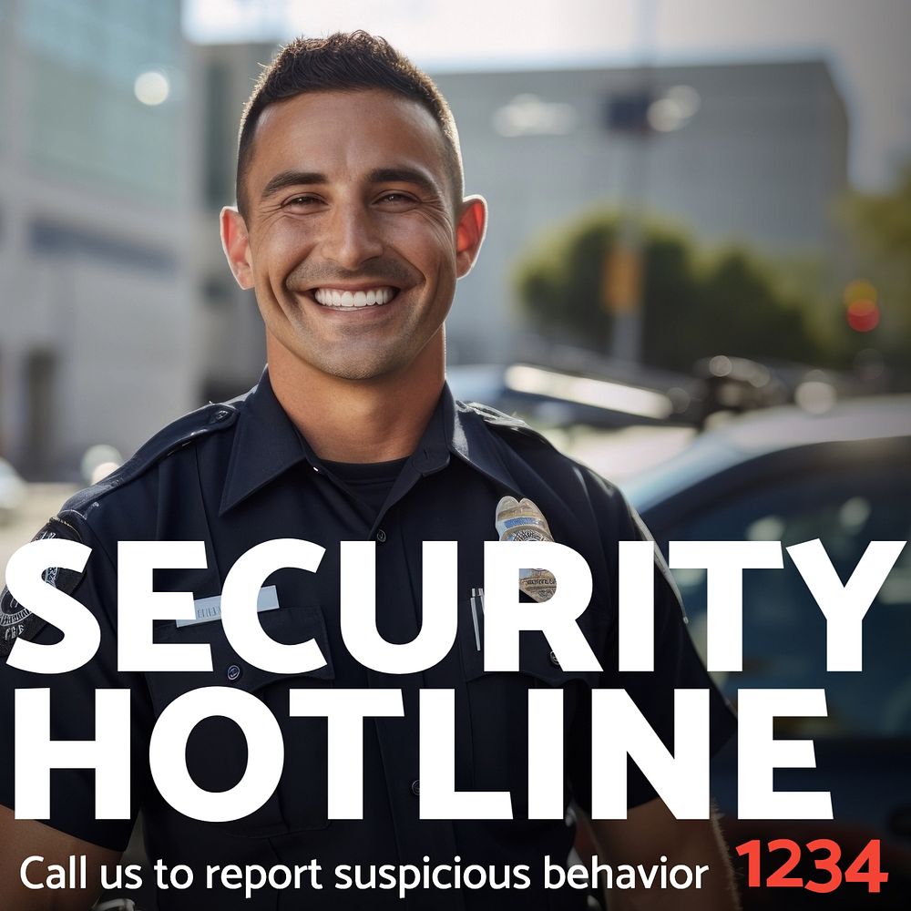 Security hotline Instagram post template | Premium Editable Template ...