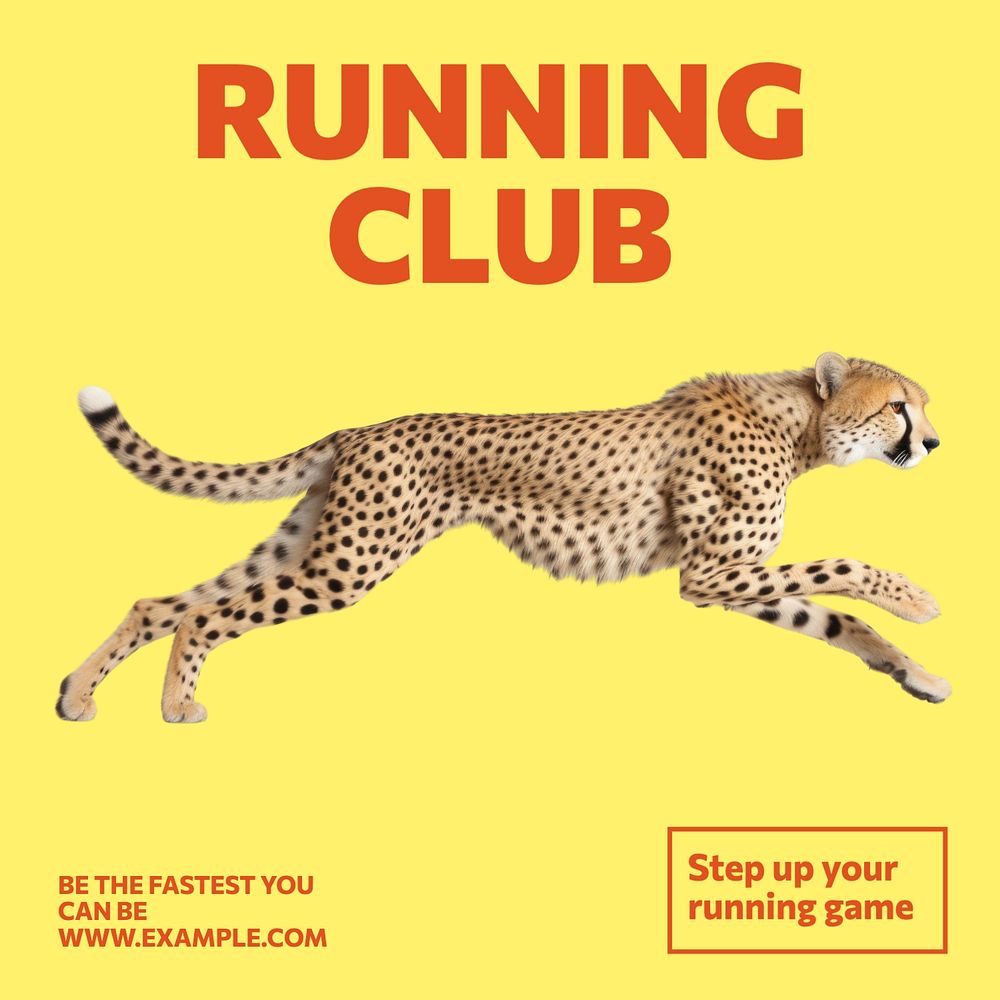 Running club Instagram post template | Premium Editable Template - rawpixel