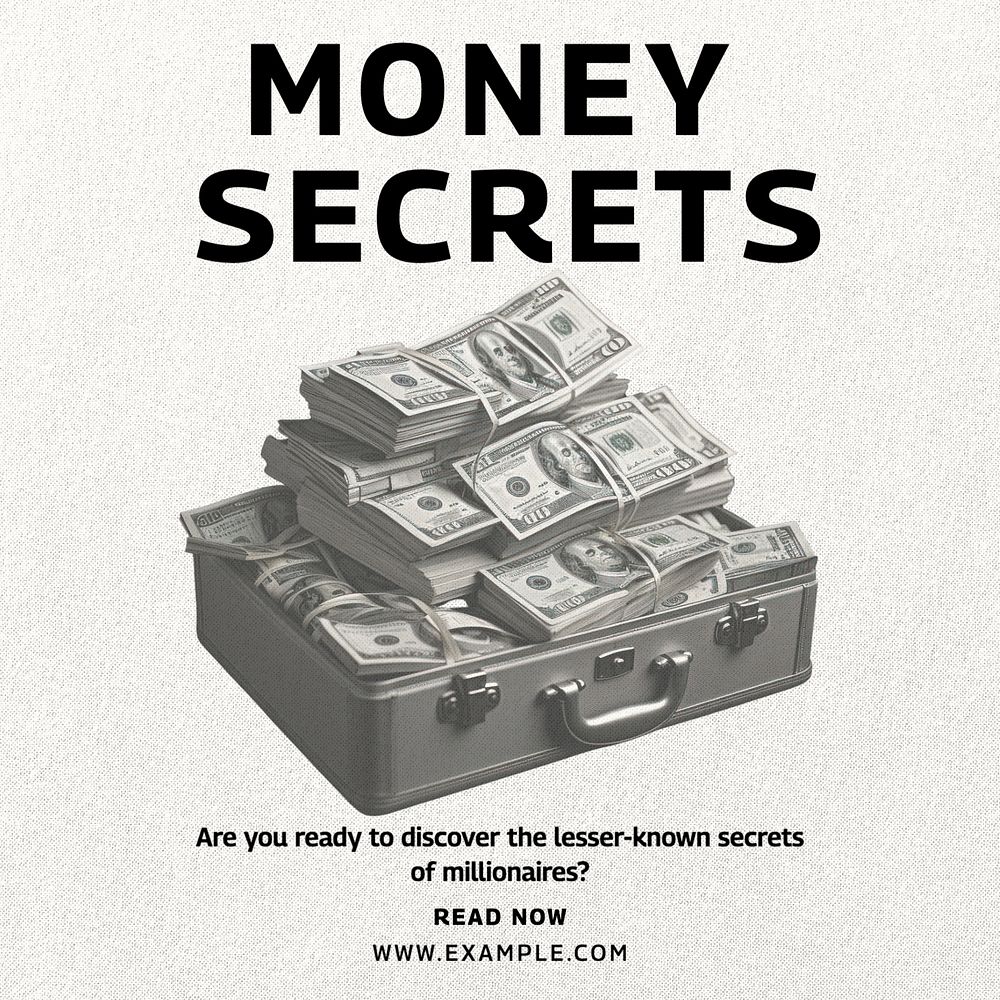 Money secrets Instagram post template | Premium Editable Template ...