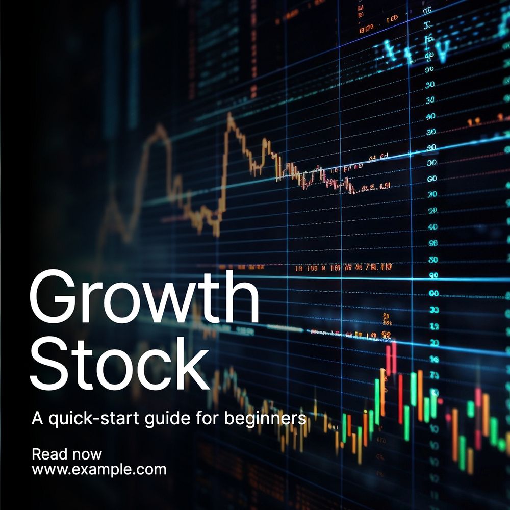 Growth stock Instagram post template | Premium Editable Template - rawpixel