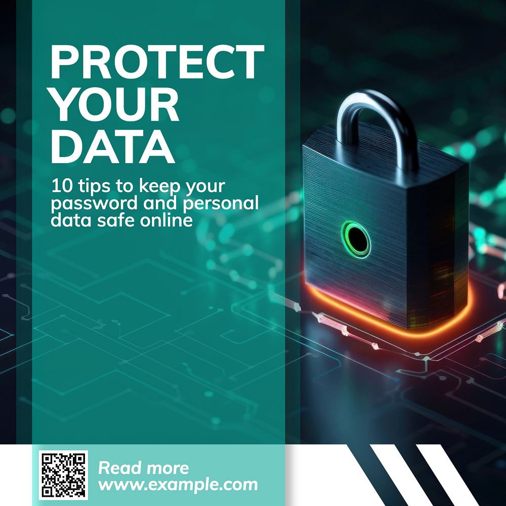 Data protection Instagram post template | Premium Editable Template ...