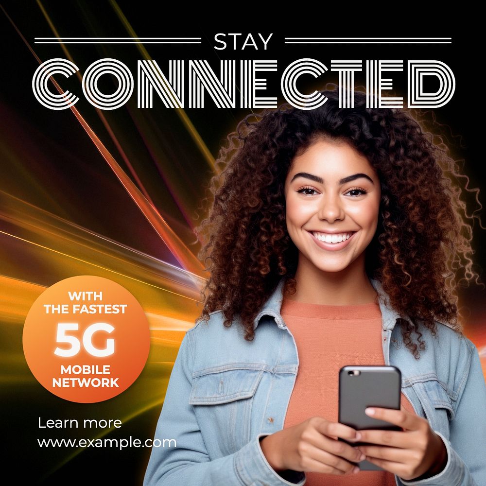 Mobile network Instagram post template | Premium Editable Template ...