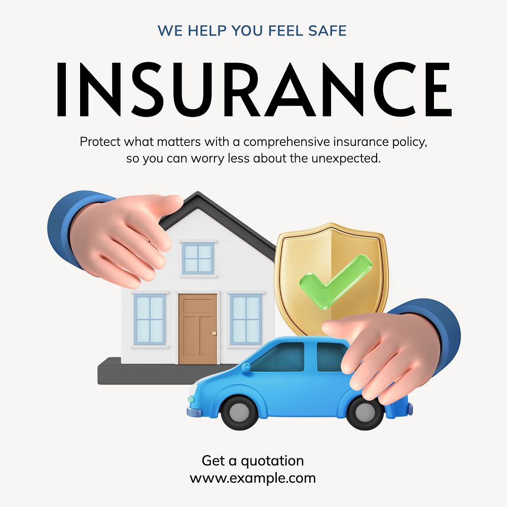 Insurance Instagram post template | Premium Editable Template - rawpixel