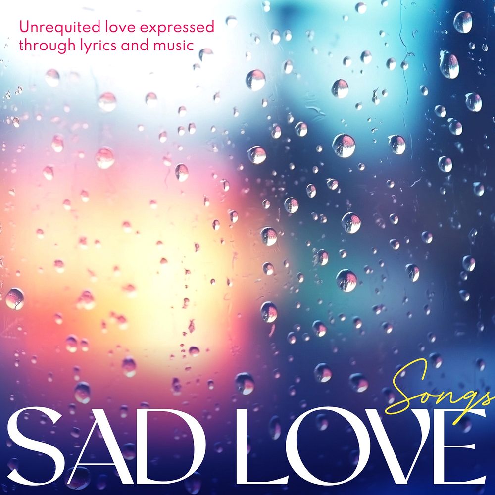 Sad love songs cover template | Premium Editable Template - rawpixel