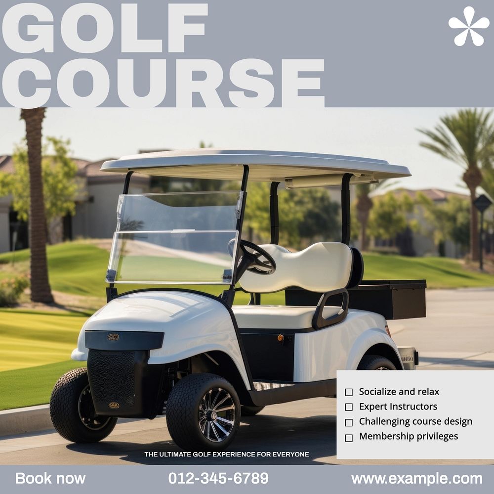 Golf course Instagram post template | Premium Editable Template - rawpixel