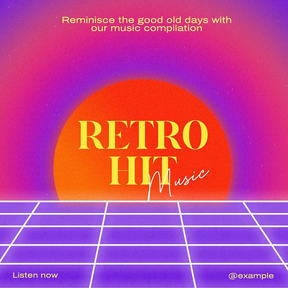 Retro music playlist cover template | Premium Editable Template - rawpixel