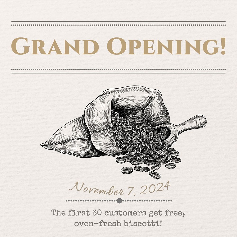 Grand opening Instagram post template | Premium Editable Template ...