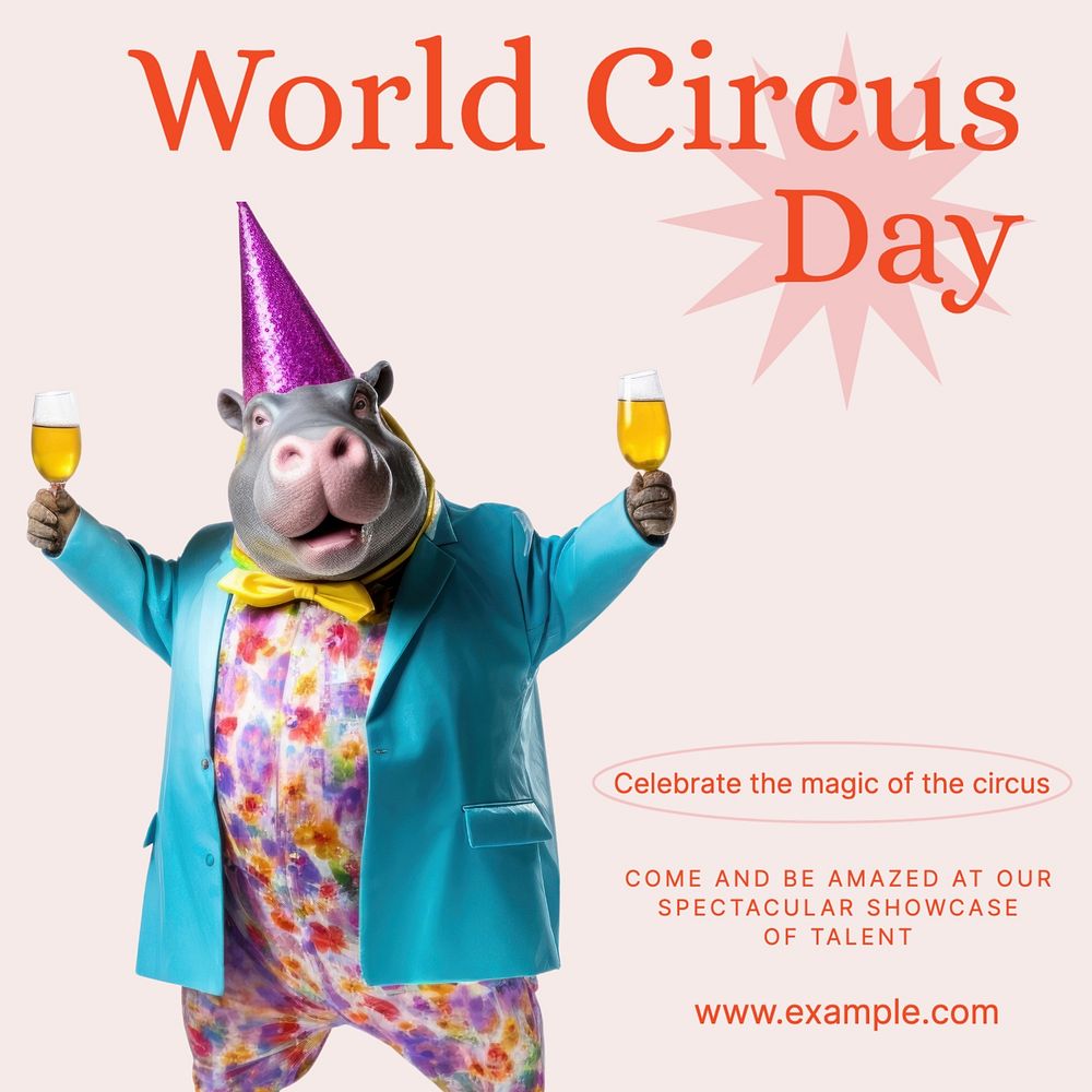 World circus day Instagram post | Premium Editable Template - rawpixel