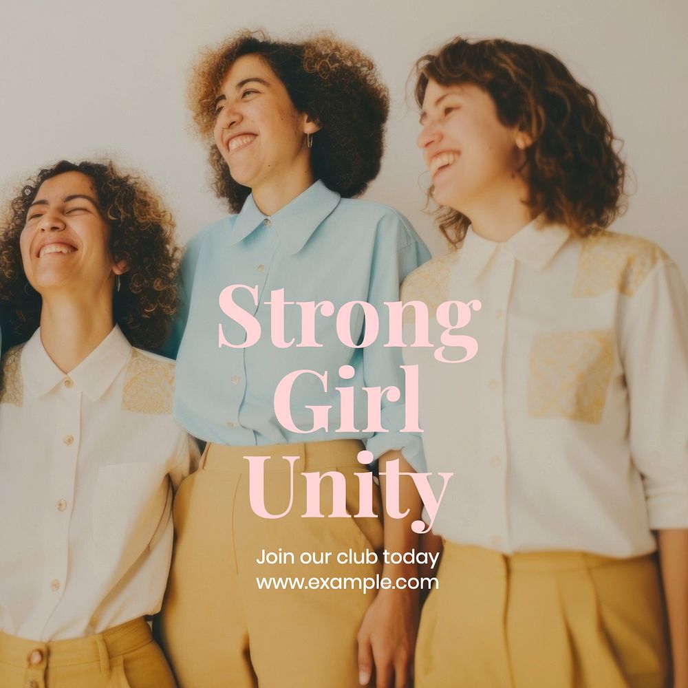Strong girls united Instagram post | Premium Editable Template - rawpixel