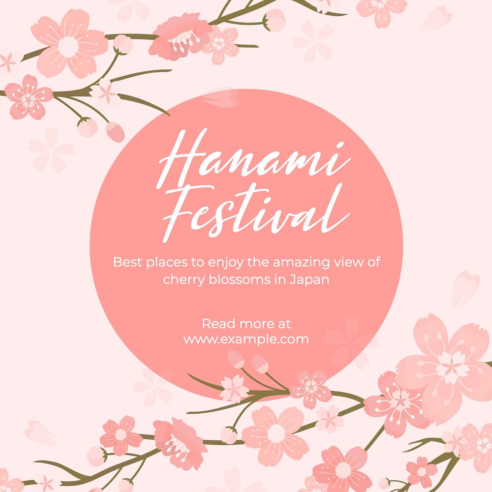 Hanami festival Instagram post template | Premium Editable Template - rawpixel