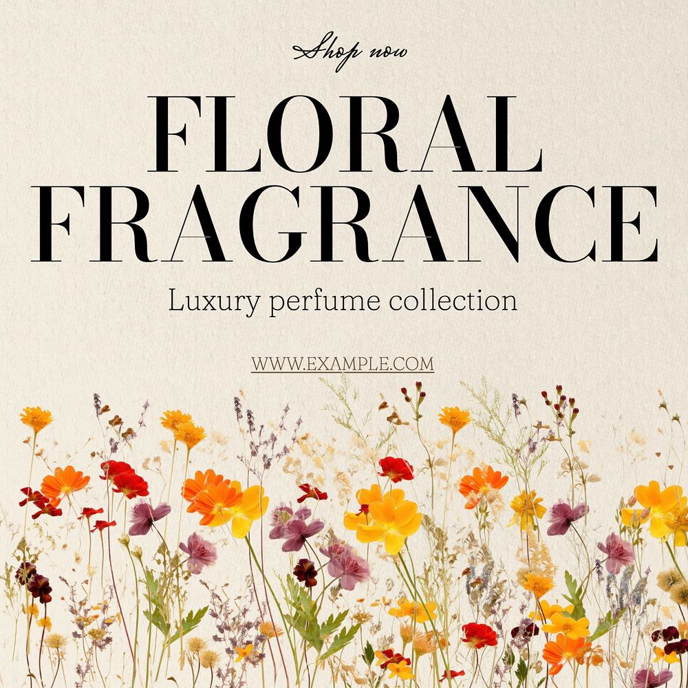 Floral fragrance Instagram post template | Premium Editable Template ...