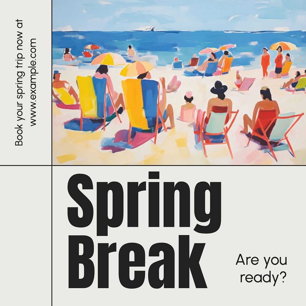 Spring break Instagram post template | Premium Editable Template - rawpixel
