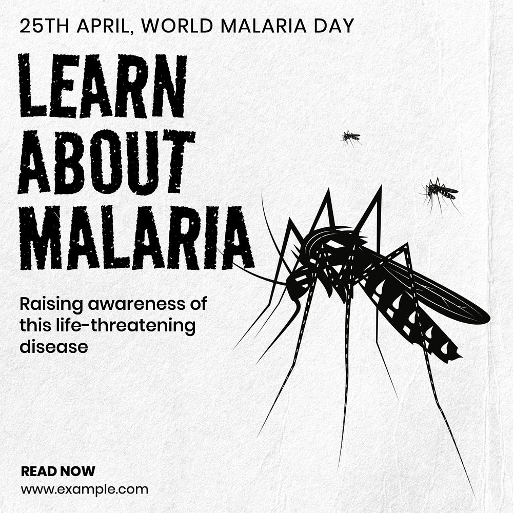 Malaria Instagram post template | Free Editable Template - rawpixel
