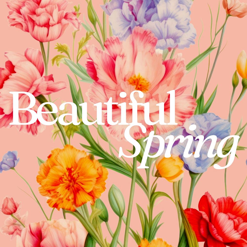 Beautiful spring Instagram post template | Premium Editable Template ...