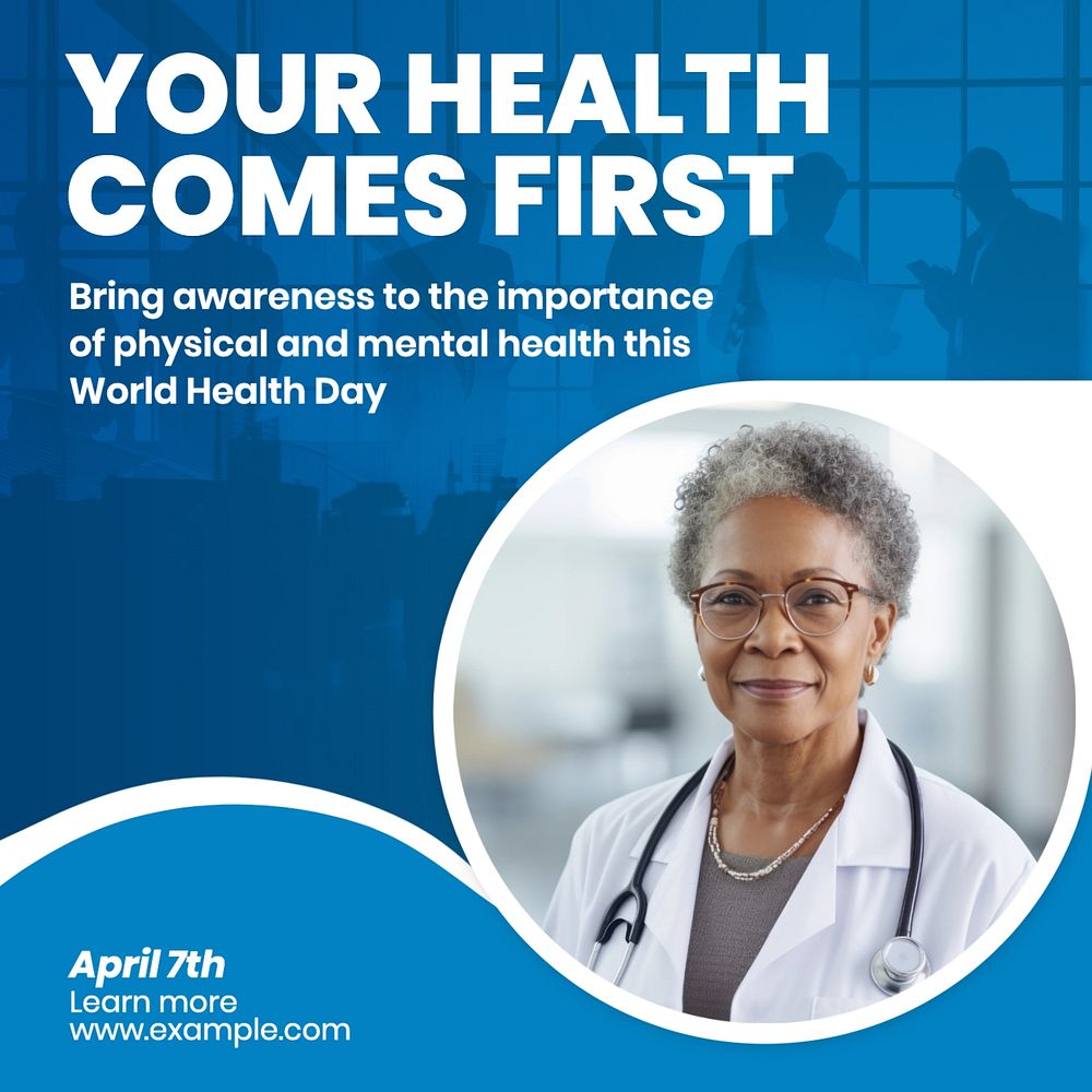 World health day Instagram post | Premium Editable Template - rawpixel